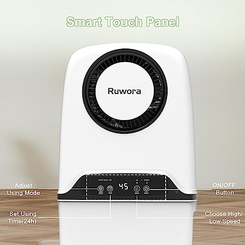 Dehumidifier for Home, RUWORA Dehumidifiers for Bedroom, 30 Pint 2500 Sq.Ft , Water Tank 1.06 Gallon, Dehumidifiers for Basement Bathroom Closet, Overflow Protection, 24H Timer