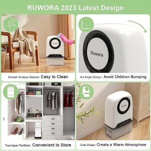 Dehumidifier for Home, RUWORA Dehumidifiers for Bedroom, 30 Pint 2500 Sq.Ft , Water Tank 1.06 Gallon, Dehumidifiers for Basement Bathroom Closet, Overflow Protection, 24H Timer