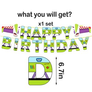 Light inspired Year Birthday Decorations Buzz Birthday Party Supplies include Banner Table Cloth Plate Napkins and Cups for Toy inspired Story 1st 2nd 3rd 4th 10th Bday,Serve 30 Guests