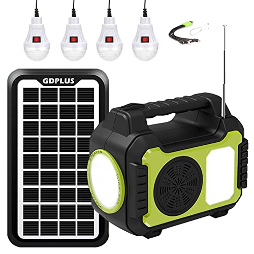 Solar Generators for Home Use,Portable Power Station with Solar Panel for Emergency Power Supply,Solar Powered Generator for camping,4 Sets LED Light (Green&Black)