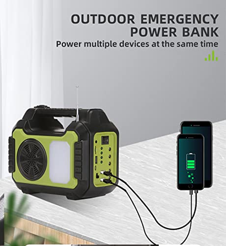 Solar Generators for Home Use,Portable Power Station with Solar Panel for Emergency Power Supply,Solar Powered Generator for camping,4 Sets LED Light (Green&Black)