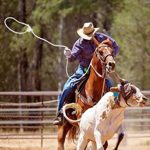 Rope Lasso Pre Tied Cowboy Trick Lariat Lasso Rope Honda Knot for Kids and Adults, 5/16" x 30'