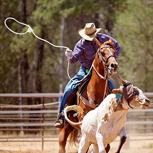 Rope Lasso Pre Tied Cowboy Trick Lariat Lasso Rope Honda Knot for Kids and Adults, 5/16" x 30'