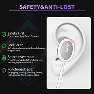 WOFRO Anti-Lost Strap for Bose Sport Earbuds, Sports Soft Silicone Lanyard Accessories Compatible with Bose Sport Earbuds Neck Rope Cord (White)