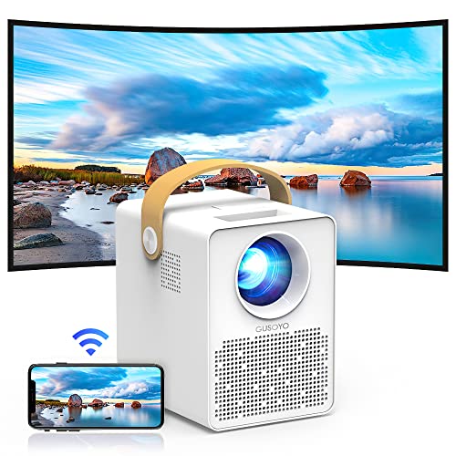 Projector with 5G WiFi and Bluetooth, GUSOYO DX3 Native 1080P Projector, 12000L Portable Outdoor Movie Projector Support 4K Home Theater, Mini Projector Compatible with iOS/Android/PS5/HDMI/TV Stick