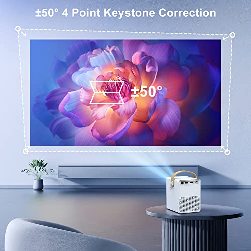 Projector with 5G WiFi and Bluetooth, GUSOYO DX3 Native 1080P Projector, 12000L Portable Outdoor Movie Projector Support 4K Home Theater, Mini Projector Compatible with iOS/Android/PS5/HDMI/TV Stick