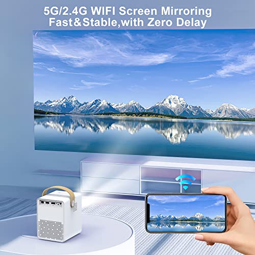 Projector with 5G WiFi and Bluetooth, GUSOYO DX3 Native 1080P Projector, 12000L Portable Outdoor Movie Projector Support 4K Home Theater, Mini Projector Compatible with iOS/Android/PS5/HDMI/TV Stick