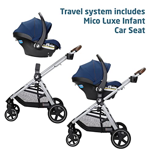 Maxi-Cosi Zelia² Luxe 5-in-1 Modular Travel System, Choose Between 5 Modes of use: Parent-Facing car seat Caddy, Reversible Carriage, and Reversible Stroller, New Hope Navy