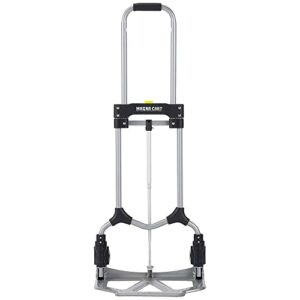 Magna Cart Ideal Slim Steel Folding Hand Truck Dolly Cart with 150-Pound Capacity, Extendable Handle, and Retractable Rubber Wheels, Silver/Black