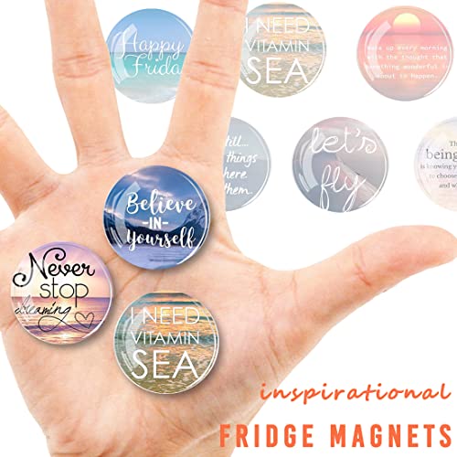 RIMULAplus Cute Refrigerator Magnets for Fridge, Decorative Fridge Magnets Cute, Small Glass Inspirational Magnets for Whiteboard Office Kitchen