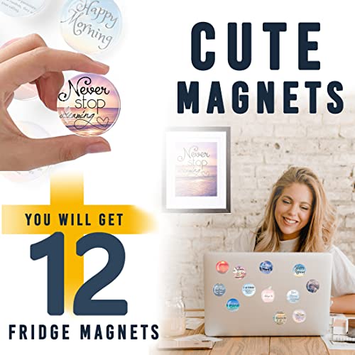 RIMULAplus Cute Refrigerator Magnets for Fridge, Decorative Fridge Magnets Cute, Small Glass Inspirational Magnets for Whiteboard Office Kitchen