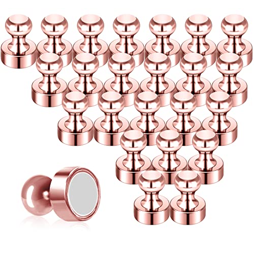 Pack of 24 Rose Gold Refrigerator Magnets Pink Decorative Magnets Small Fridge Magnets Cute Magnets for Whiteboard Office Kitchen Office