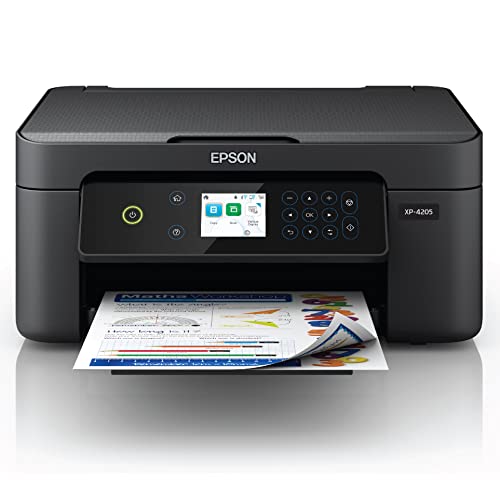 Epson Expression Home XP-4205 All-in-One Wireless Color Inkjet Printer, Black - Print Copy Scan - 2.4" Color LCD, 10.0 ppm, 5760 x 1440 dpi, Auto 2-Sided Printing, Voice Activated