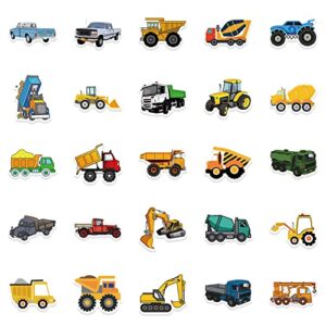 50pcs Transportation Vehicle Truck Stickers Decals for Kids Toddlers Boys Girls, Cartoon Vehicle Vinyl Stickers for Water Bottle Laptop Skateboard Car Helmet Luggage, Perfect Party Favors and Supplies