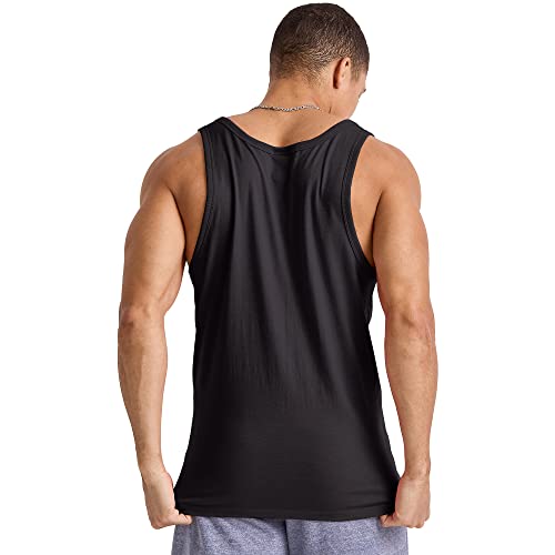 Hanes Originals Tri-Blend Top, Lightweight Men, Sleeveless Tank Shirt, Black