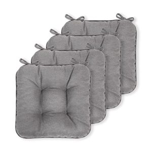 love's cabin memory foam chair cushions set of 4, outdoor/indoor chair pads for dining chairs 4 pack, seat cushions for kitchen, dining room, office, patio chairs, 16x16 grey