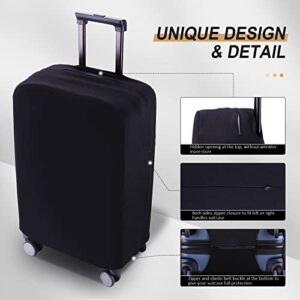 RainVillage Travel Luggage Cover Suitcase Protector Scratch-Resistant Fit 19-31 Inch Suitcase, Not Included Suitcase (Black, 2XL(30-31inch))