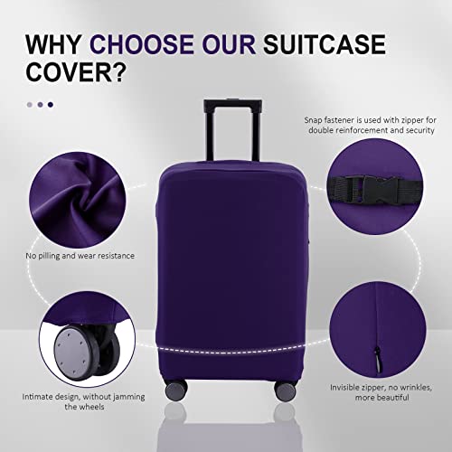 RainVillage Travel Luggage Cover Suitcase Protector Scratch-Resistant Fit 19-31 Inch Suitcase, Not Included Suitcase (Purple, 2XL(30-31 inch))