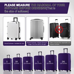 RainVillage Travel Luggage Cover Suitcase Protector Scratch-Resistant Fit 19-31 Inch Suitcase, Not Included Suitcase (Purple, 2XL(30-31 inch))