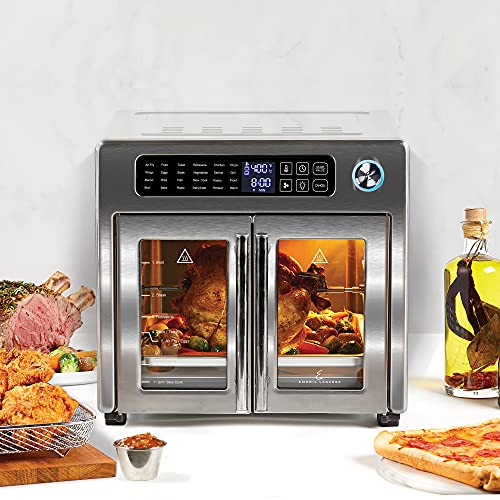 Emeril Lagasse 26 QT Extra Large Air Fryer, Convection Toaster Oven with French Doors, Stainless Steel (Renewed)