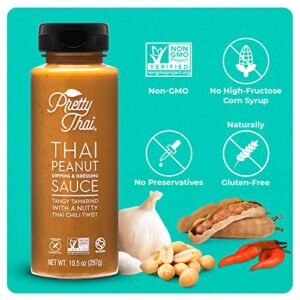 Pretty Thai Sauce Bundle | Sweet Chili + Thai Peanut Sauce + Pat Thai + Muay Thai + Tiger Smirk | Gluten Free Certified Non-GMO Authentic Condiment for Stir Fry Seasoning Dipping