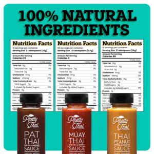 Pretty Thai Sauce Bundle | Sweet Chili + Thai Peanut Sauce + Pat Thai + Muay Thai + Tiger Smirk | Gluten Free Certified Non-GMO Authentic Condiment for Stir Fry Seasoning Dipping