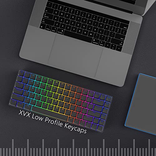 XVX Low Profile Keycaps -Black Keycaps, Shine Through Keycaps, 118 Keys Double Shot PBT Keycaps, Horizon Custom Keyboard Keycaps for 60% 65% 75% 80% 100% Cherry Gateron MX Switches Mechanical Keyboard