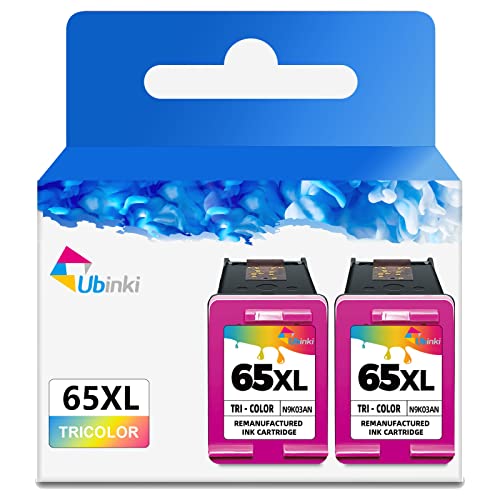 65XL Color Ink Cartridge Replacement for HP Ink 65 XL HP65 HP65XL Cartridges for HP DeskJet 3755 3700 3752 3772 3720 3723 2600 2621 2622 2652 2655 2640 Envy 5055 5000 5052 5010 5070 Printers (2-Pack)