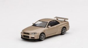 true scale miniatures model car compatible with nissan skyline gt-r r34 m spec silica breath bronze limited edition 1/64 diecast model car mgt00348