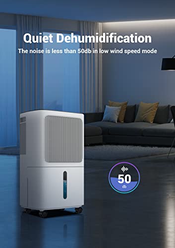 30 Pint Dehumidifiers for Home with Drain Hose, VEAGASO 2,500 Sq.Ft Dehumidifier for Basement, Large Room, Bathroom, Three Operation Modes, Intelligent Humidity Control, Dry Clothes, 24HR Timer