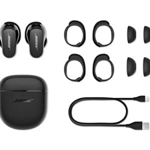 Bose QuietComfort Earbuds II, Triple Black, with Alternate Eartip Sizing Kit