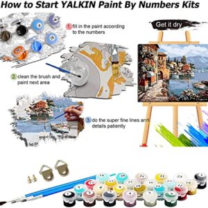 YALKIN 3 Packs Paint by Number for Adults Beginners on Canvas, Paint by Numbers Flowers, Flower Painting by Number Perfect for Gift Home Wall Decor(3 Pack,12x16inch)