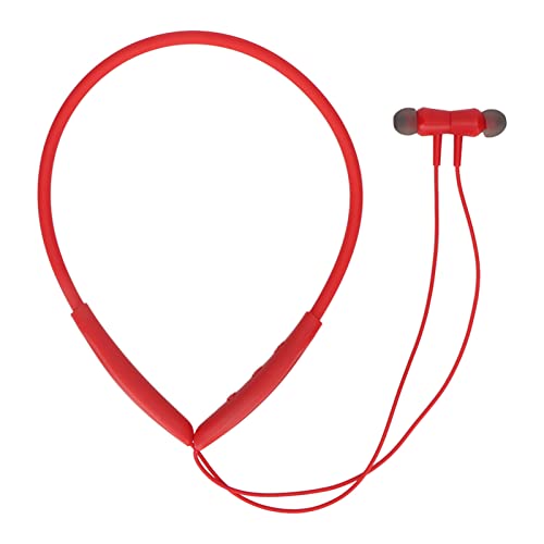 ASHATA Heavy Bass BT Neckband Headphones, Neckband Earphones Wireless, Metal Magnetic Suction Heavy Bass Wireless Running Neckband Earphone for Sports