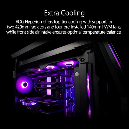 ASUS ROG Hyperion GR701 EATX Full-Tower Computer case with semi-Open Structure, Tool-Free Side Panels, Supports up to 2 x 420mm radiators, Built-in Graphics Card Holder,2X Front Panel Type-C