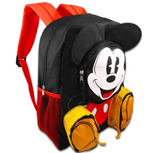 Mickey Mouse Backpack for Boys 4-6 Set - Bundle with 16” Mickey Backpack for Boys, Water Bottle, Stickers, More | Disney Mickey Mouse School Backpack for Boys