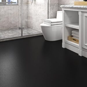 livelynine 12-tiles waterproof peel and stick floor tile bathroom black 24x12" peel & stick tile flooring self adhesive vinyl floor tiles peel and stick kitchen laminate flooring stick on backsplash