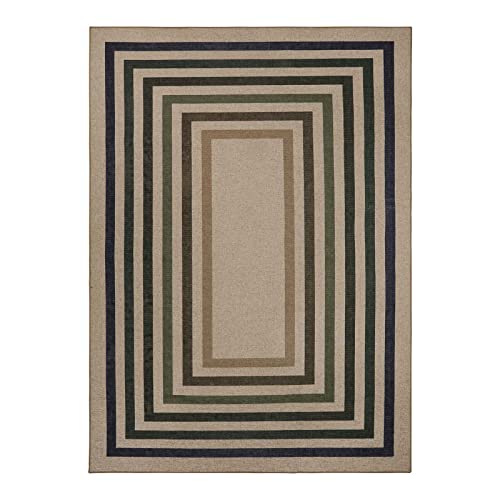 Lahome Modern Geometric Easy Jute Rug, Washable 5x7 Rug Indoor Outdoor Rugs Farmhouse Large Dining Room Bedroom Rug, Contemporary Throw Mat Non Slip Natural Area Rug for Backyard Office RV