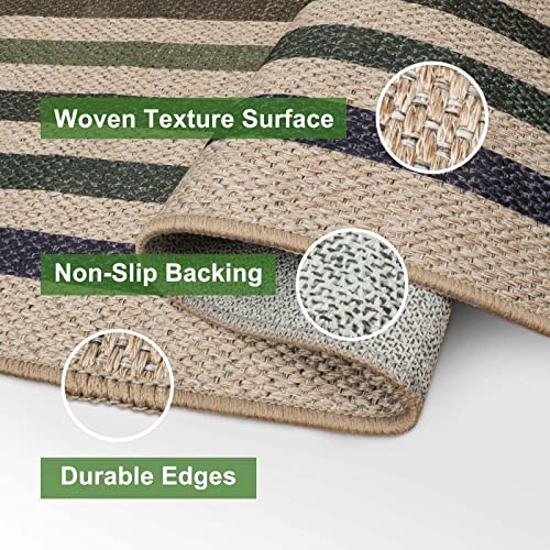 Lahome Modern Geometric Easy Jute Rug, Washable 5x7 Rug Indoor Outdoor Rugs Farmhouse Large Dining Room Bedroom Rug, Contemporary Throw Mat Non Slip Natural Area Rug for Backyard Office RV