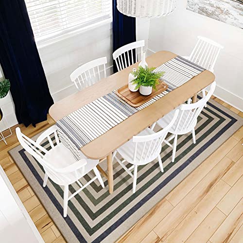 Lahome Modern Geometric Easy Jute Rug, Washable 5x7 Rug Indoor Outdoor Rugs Farmhouse Large Dining Room Bedroom Rug, Contemporary Throw Mat Non Slip Natural Area Rug for Backyard Office RV