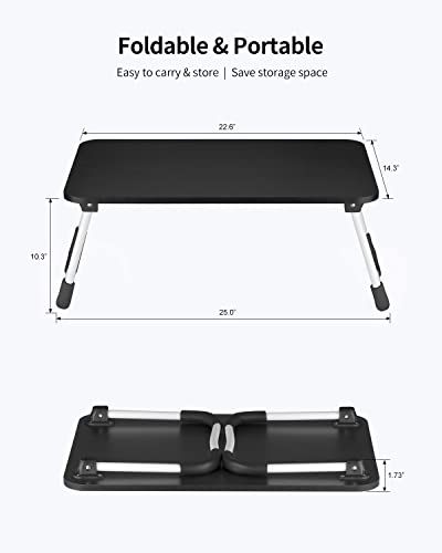 Ruxury Folding Lap Desk Laptop Stand Bed Desk Table Tray, Breakfast Serving Tray, Portable & Lightweight Mini Table, Lap Tablet Desk for Sofa Couch Floor - Black