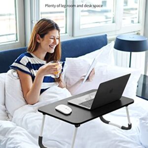 Ruxury Folding Lap Desk Laptop Stand Bed Desk Table Tray, Breakfast Serving Tray, Portable & Lightweight Mini Table, Lap Tablet Desk for Sofa Couch Floor - Black