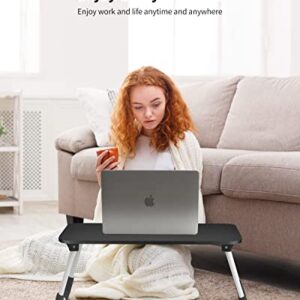 Ruxury Folding Lap Desk Laptop Stand Bed Desk Table Tray, Breakfast Serving Tray, Portable & Lightweight Mini Table, Lap Tablet Desk for Sofa Couch Floor - Black