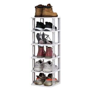 haiice shoe rack storage organizer, 6-tier stackable shoe racks, vertical adjustable shoe stand rack for entryway, living room, garage