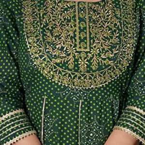 Cotton Anarkali Indian Kurti For Women Pakistani Wedding/Party Wear Designer Style Anarkali Suit for Womens (GREEN-XL)