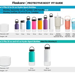 Flaskars Protective Silicone Boot for 12oz - 40 oz Hydroflask/Stanley Water Bottles Tumbler Anti-Slip Bottom Sleeve Cover Bumper (Fits Hydroflask 32 oz and 40 oz Bottles, Clear)