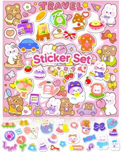 benresive 1000 pcs cute stickers for kids, water bottle stickers kawaii waterproof vinyl scrapbook phone laptop stickers, 100 sheets journaling aesthetic sticker packs for girls teens（pink）