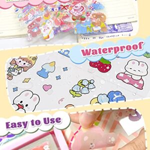 Benresive 1000 Pcs Cute Stickers for Kids, Water Bottle Stickers Kawaii Waterproof Vinyl Scrapbook Phone Laptop Stickers, 100 Sheets Journaling Aesthetic Sticker Packs for Girls Teens（Pink）