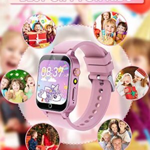 Smart Watch for Kids with Video Camera Music Player Educational Birthday Gifts for 6 7 8 9 10 11 12 Year Old Boys (Pink)