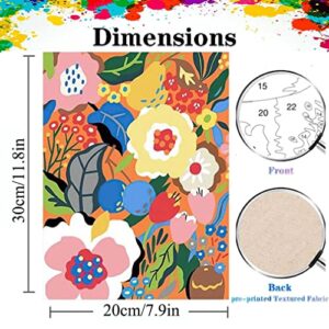 6 Pack Paint by Number for Adults-Paint by Numbers Flowers,Flower Paint by Number Perfect for Gift Home Wall Decor(6 Pack,8x12inch)