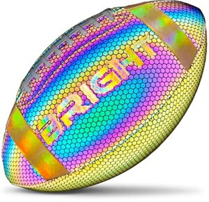 bright™ american football - reflective- holographic - glow in the dark - children and adults - unisex - size 9